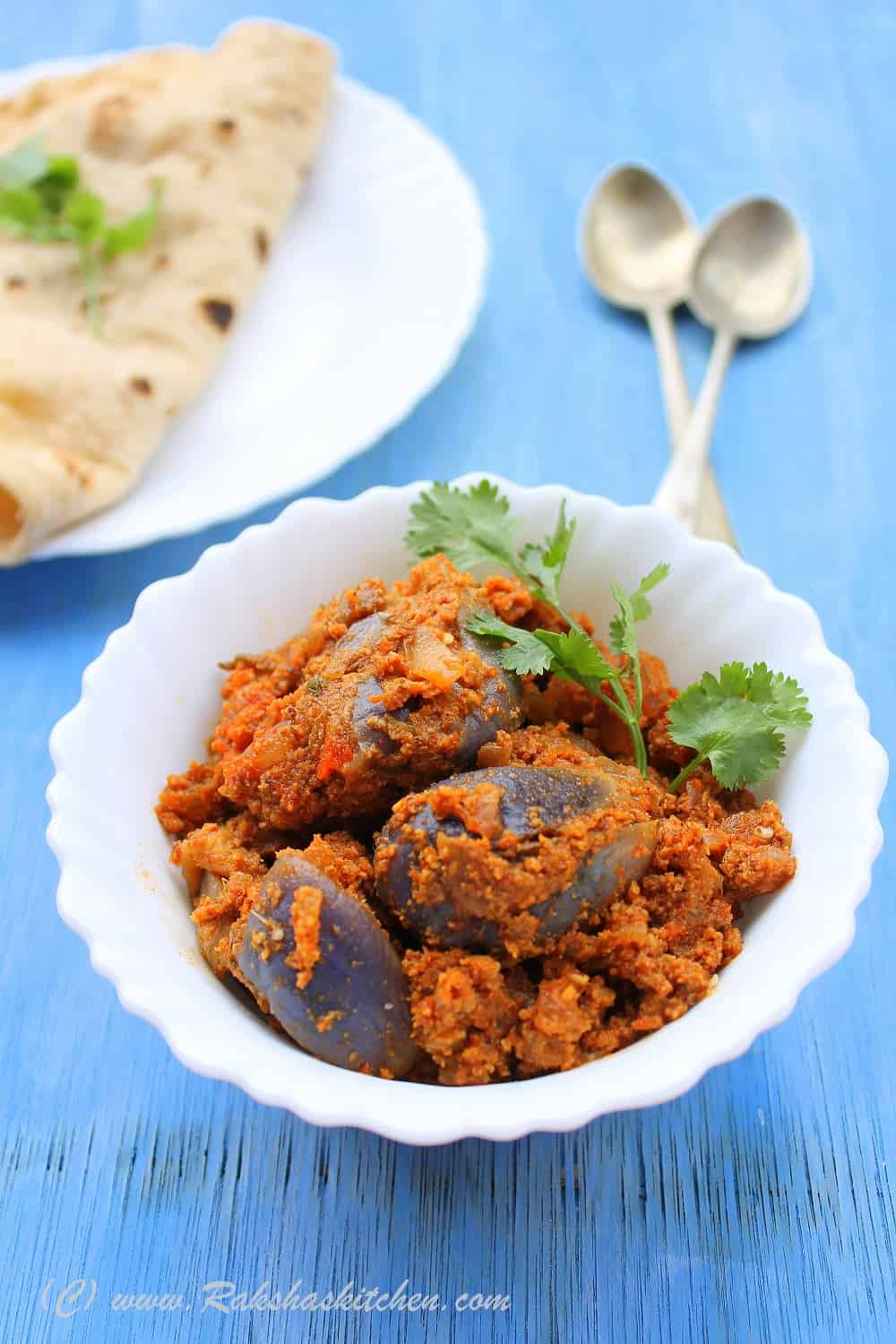 Stuffed Brinjal | Bharli Vangi ( Step - by - Step ) - Raksha's Kitchen