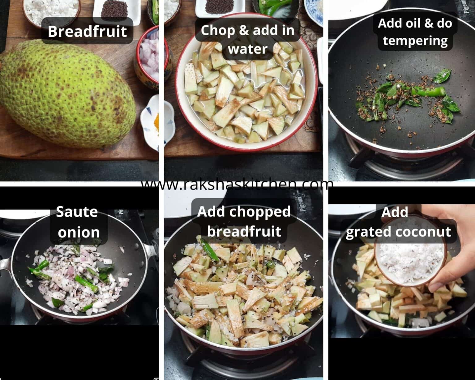 Breadfruit Subzi | Breadfruit Stir Fry + Video - Raksha's Kitchen