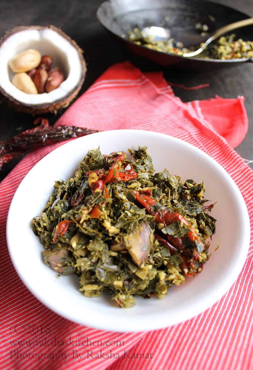 Moringa Leaves Stir Fry With Jackfruit Seeds | Drumstick Leaves Subzi ...