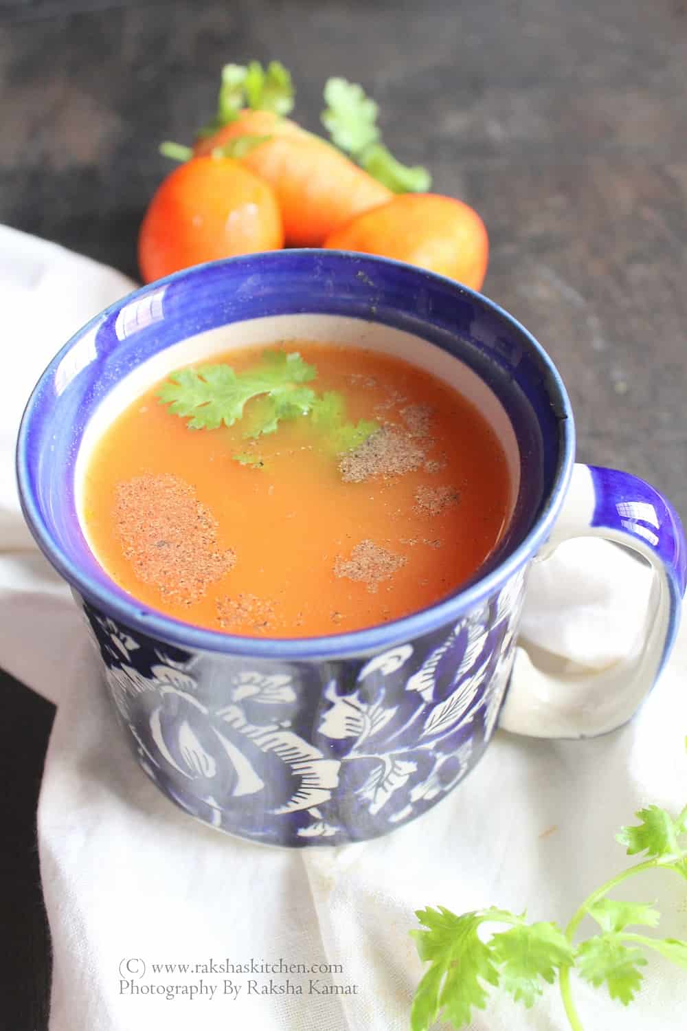 Carrot Tomato Soup Recipe - Raksha's Kitchen