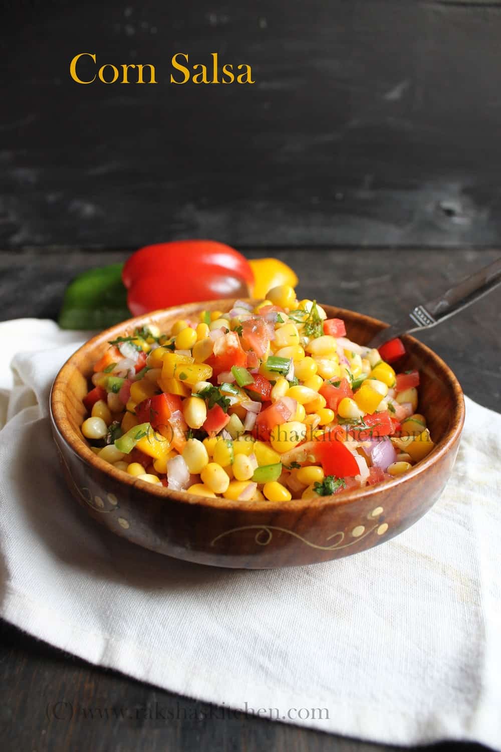 Mexican Corn Bell Pepper Salsa - Raksha's Kitchen