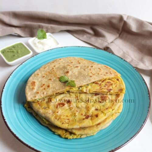 Cabbage and Dal Stuffed Paratha - Raksha's Kitchen