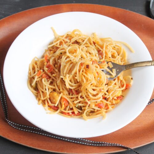 Mixed Veg Spaghetti Pasta - Raksha's Kitchen