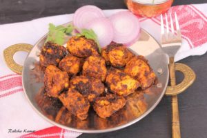 Tawa Chicken Fry | Pan Fried Chicken Tikkas - Raksha's Kitchen