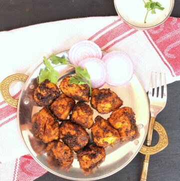 Tawa Chicken Fry | Pan Fried Chicken Tikkas - Raksha's Kitchen