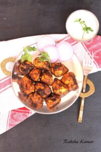 Tawa Chicken Fry | Pan Fried Chicken Tikkas - Raksha's Kitchen