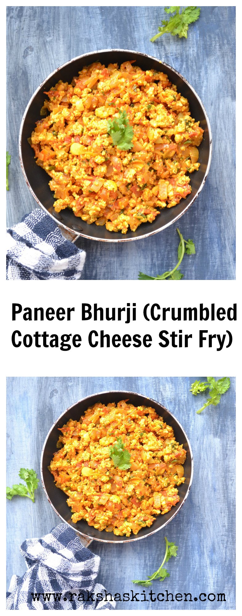 Paneer Bhurji (Crumbled Cottage Cheese Stir Fry) - Raksha's Kitchen
