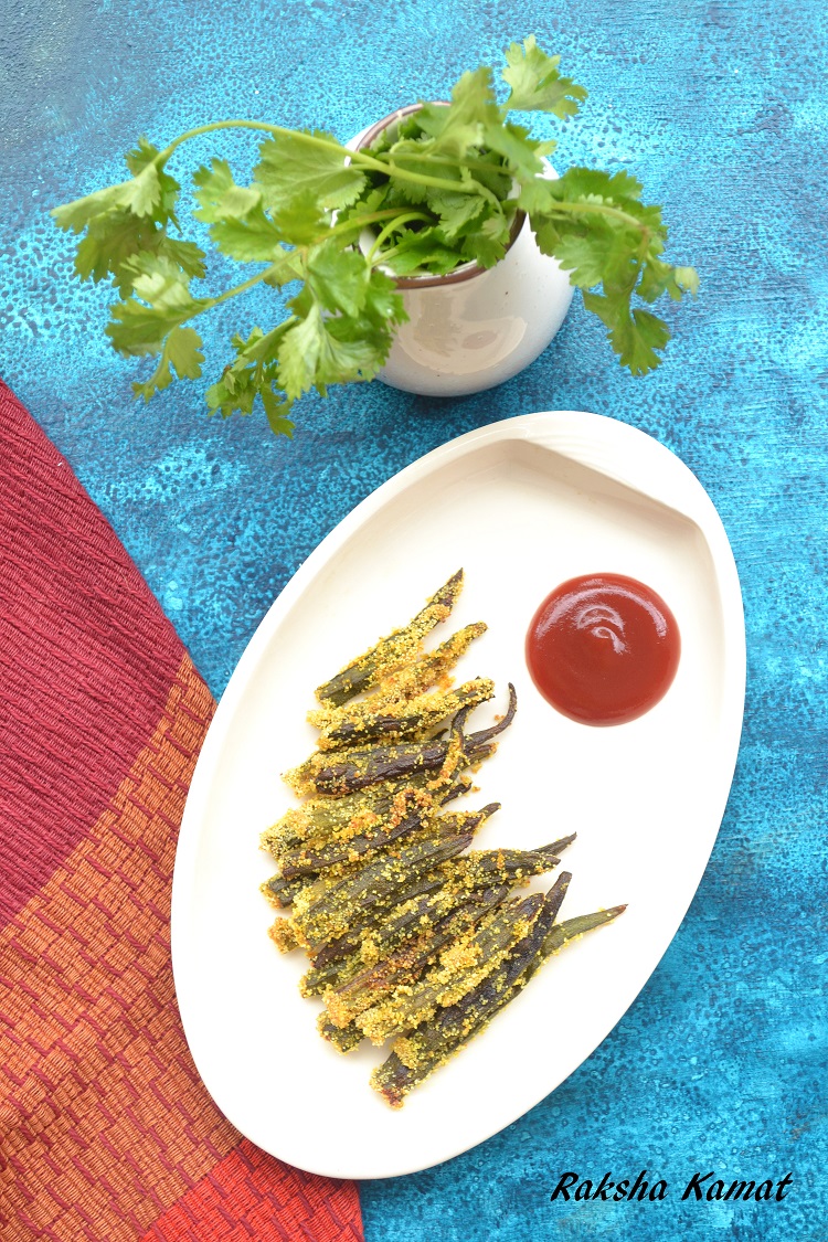 Ladyfinger rava fry | crispy okra rava fry - Raksha's Kitchen