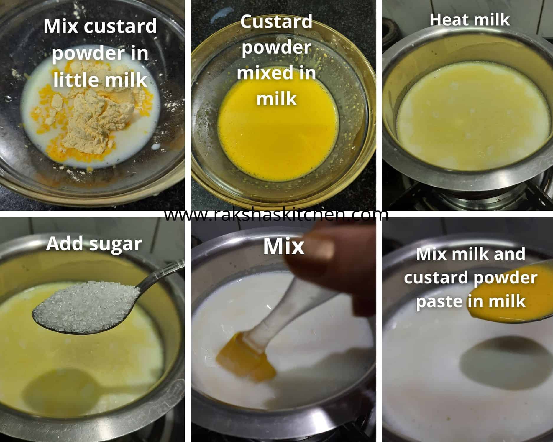 Chocolate and Fruit Custard - Raksha's Kitchen