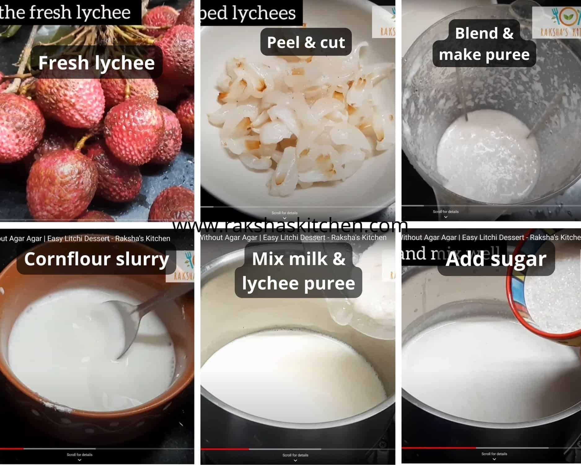 Lychee Pudding + Video - Raksha's Kitchen