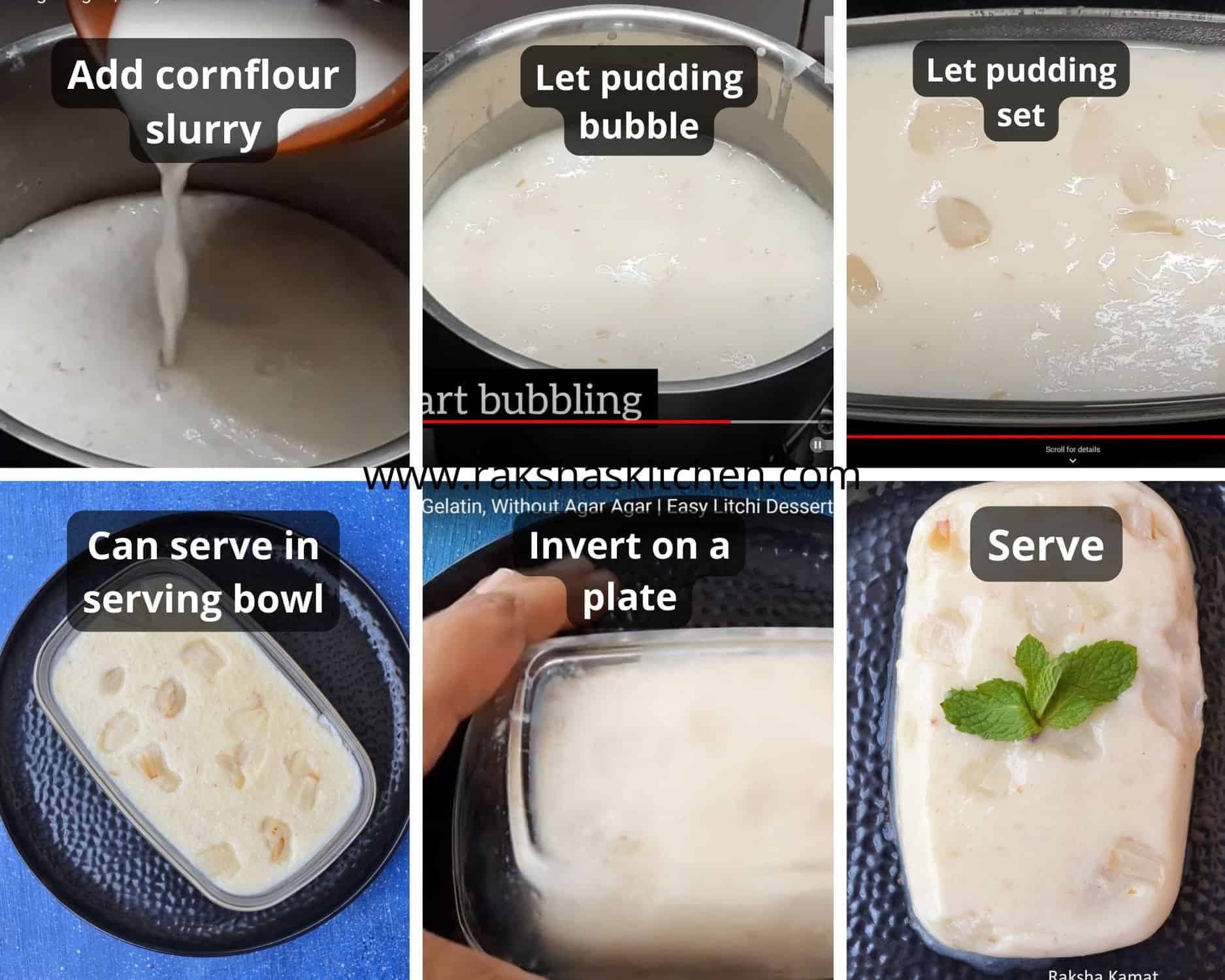 Lychee Pudding + Video - Raksha's Kitchen