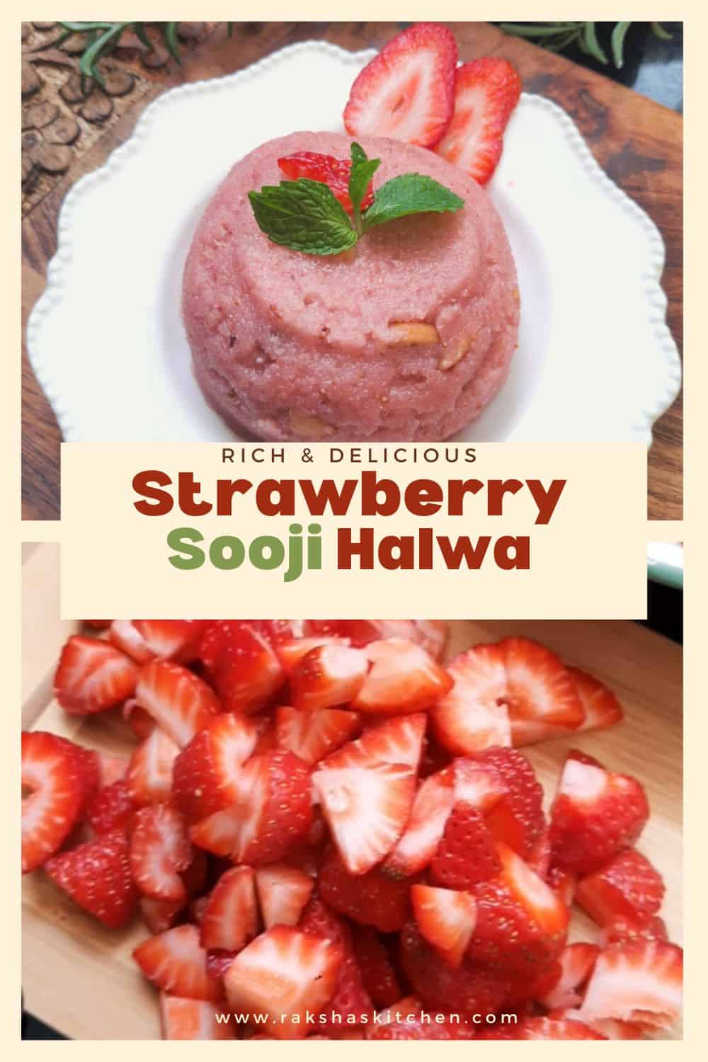 Strawberry Sheera | Sooji Halwa With Strawberry - Raksha's Kitchen