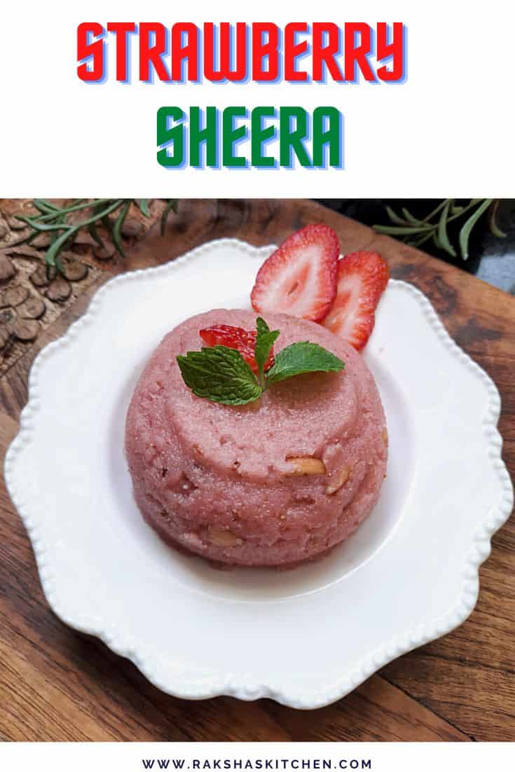 Strawberry Sheera | Sooji Halwa With Strawberry - Raksha's Kitchen