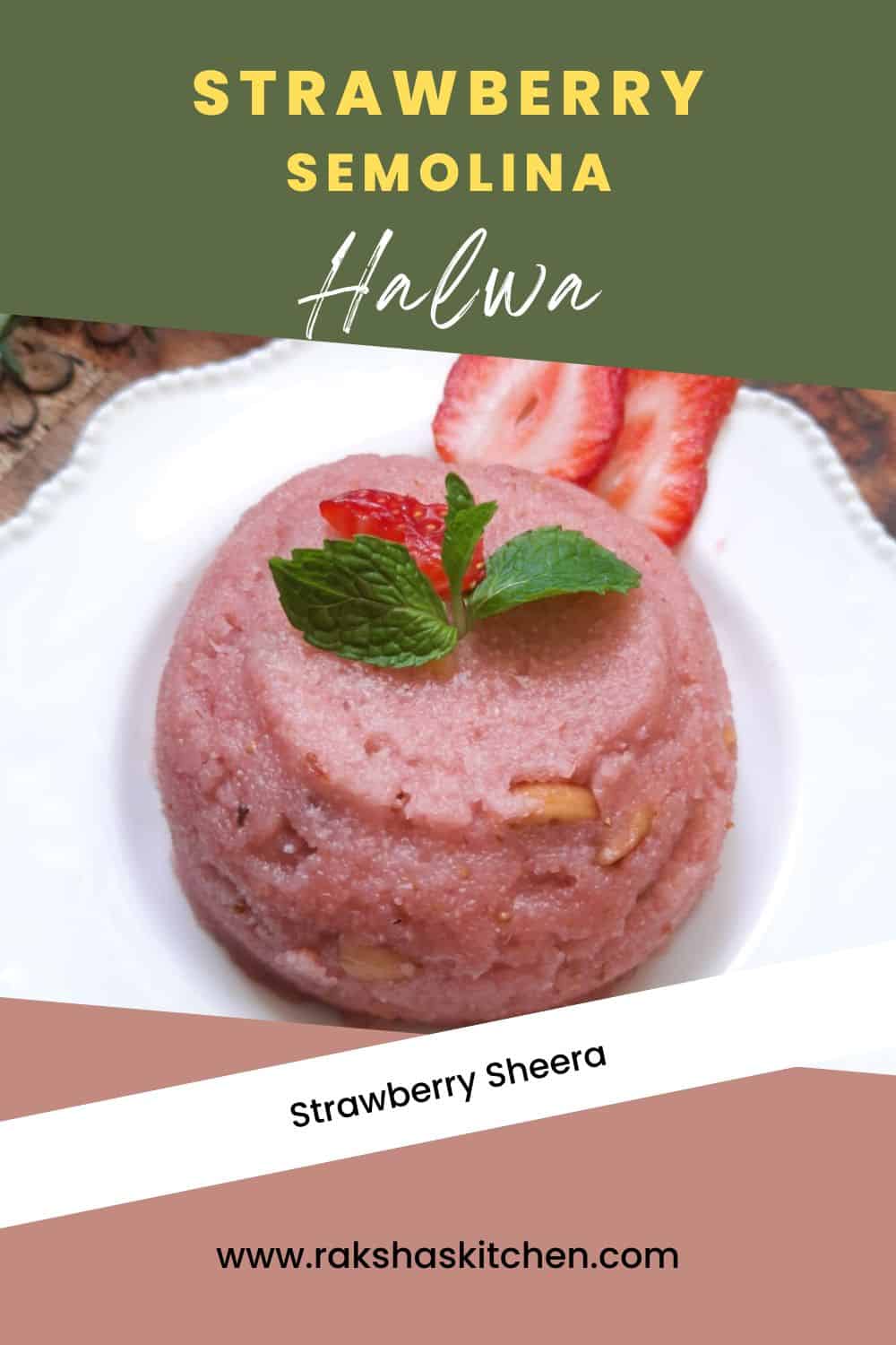 Strawberry Sheera | Sooji Halwa With Strawberry - Raksha's Kitchen