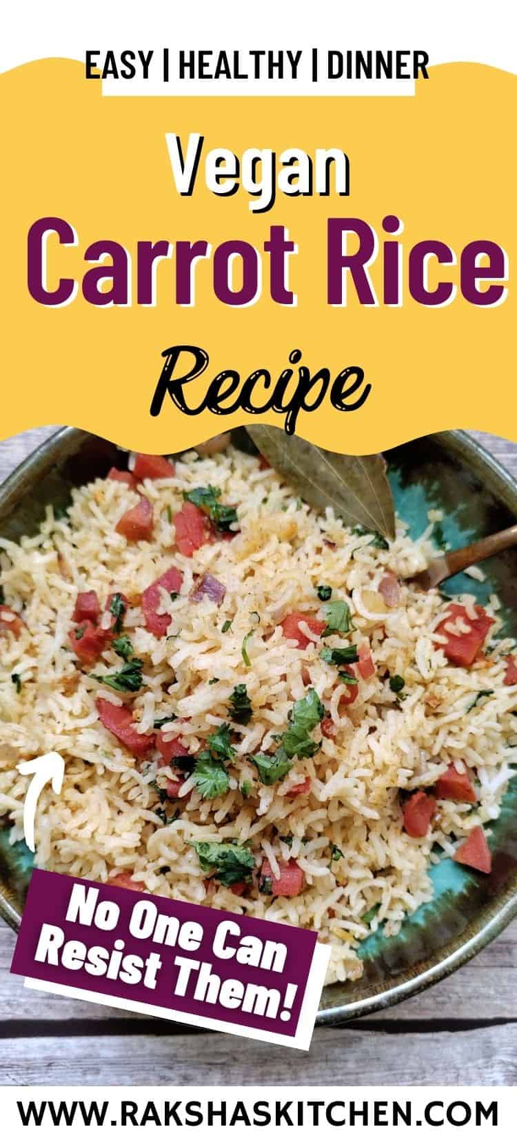 Carrot Rice Recipe - Raksha's Kitchen